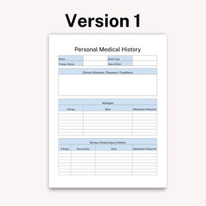Medical History Form, Medical Log, Medical Forms Printable, Medical ...