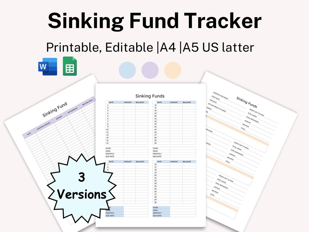 SINKING Fund Planning Sheet Printable, Ultimate Saving Challenge ...