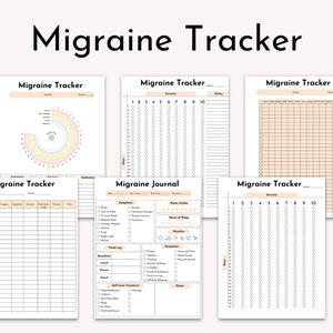 Migraine Tracker, Printable Headache Journal, Headache Log, Medical ...