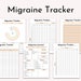 Migraine Tracker, Printable Headache Journal, Headache Log, Medical ...