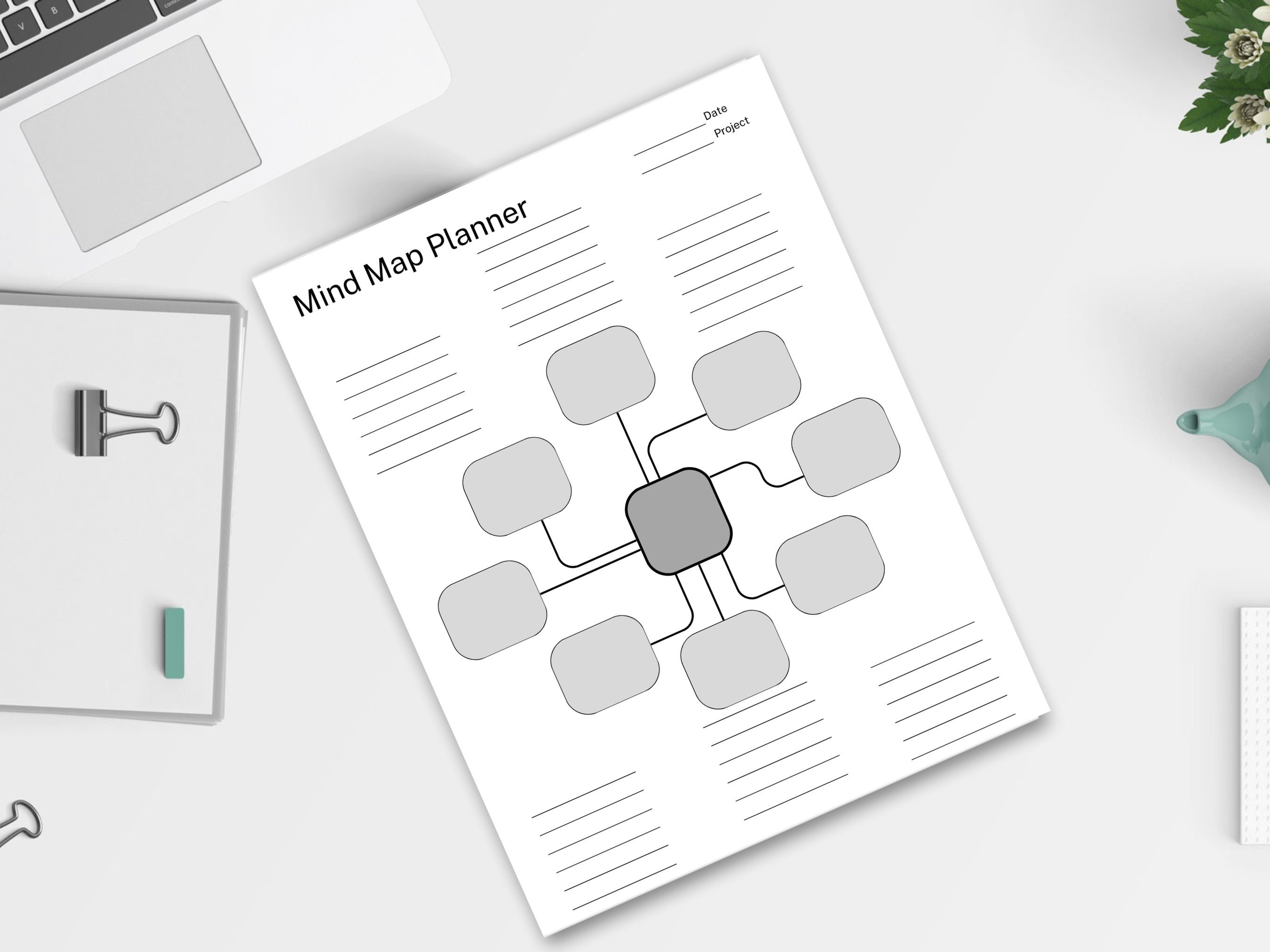 Mind Map Template Printable, Mind Map Planner, Editable Brain Dump ...