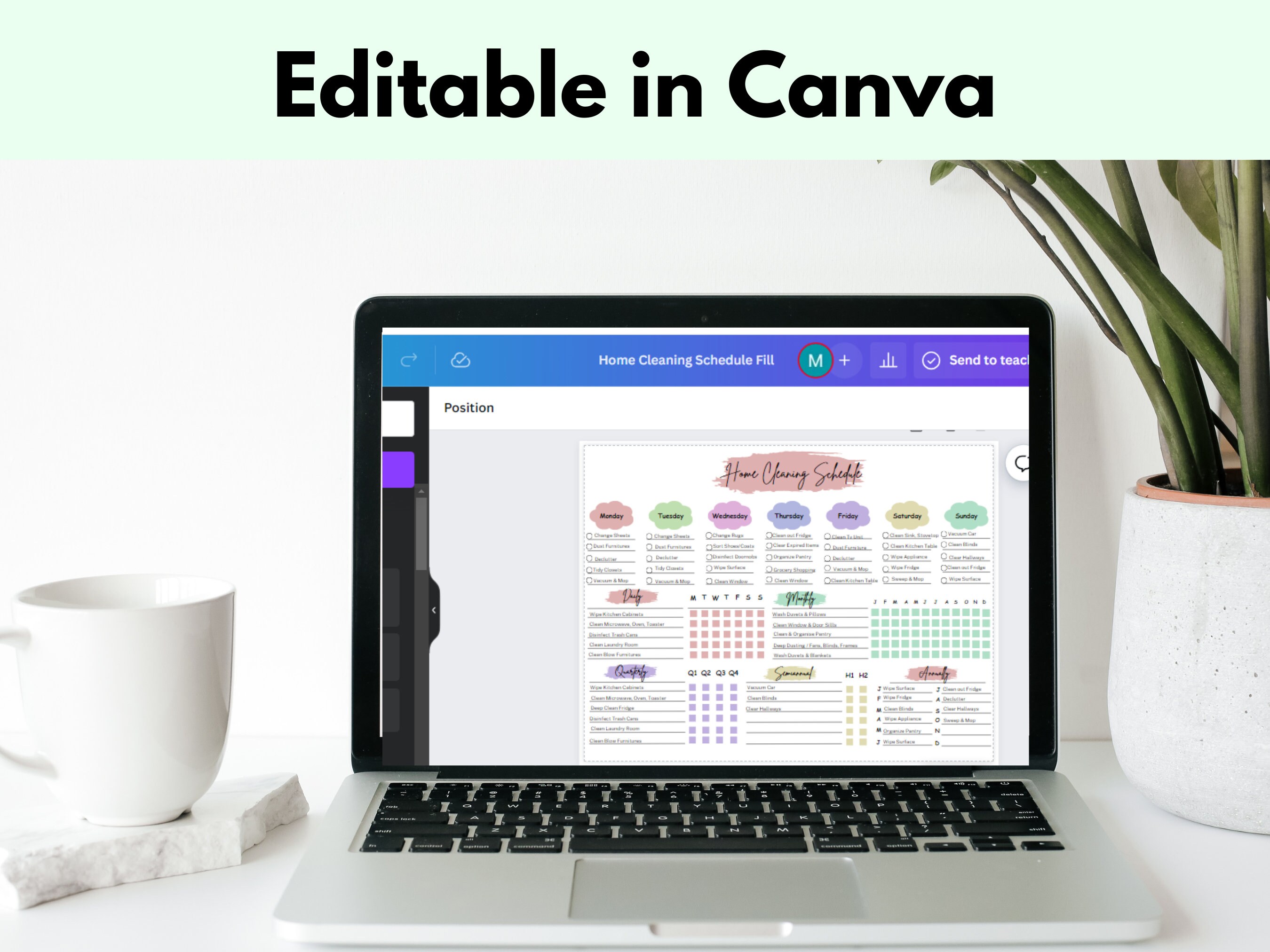 Flylady Printable Schedule, Editable Cleaning Schedule, Quarterly Check ...