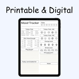 Daily Mood Tracker Journal Template, Daily Mood Tracker Printable ...