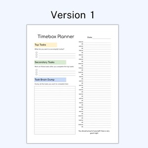 Timebox Planner Printable, Time Boxing Template, Time Tracker Editable ...