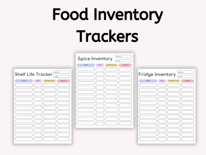 Food INVENTORY Tracker Pages, Food Inventory List, Kitchen Inventory ...