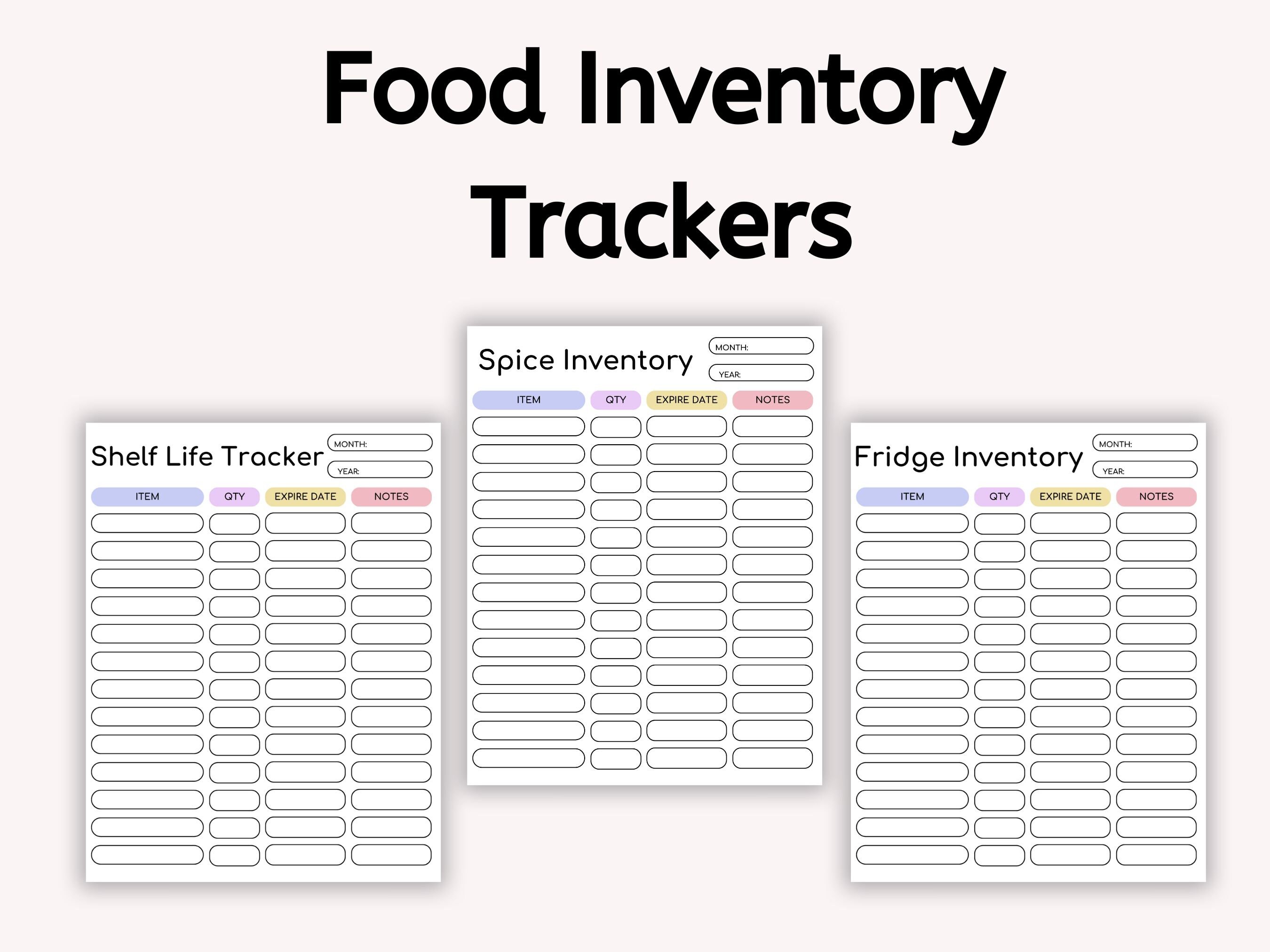 Food INVENTORY Tracker Pages, Food Inventory List, Kitchen Inventory ...