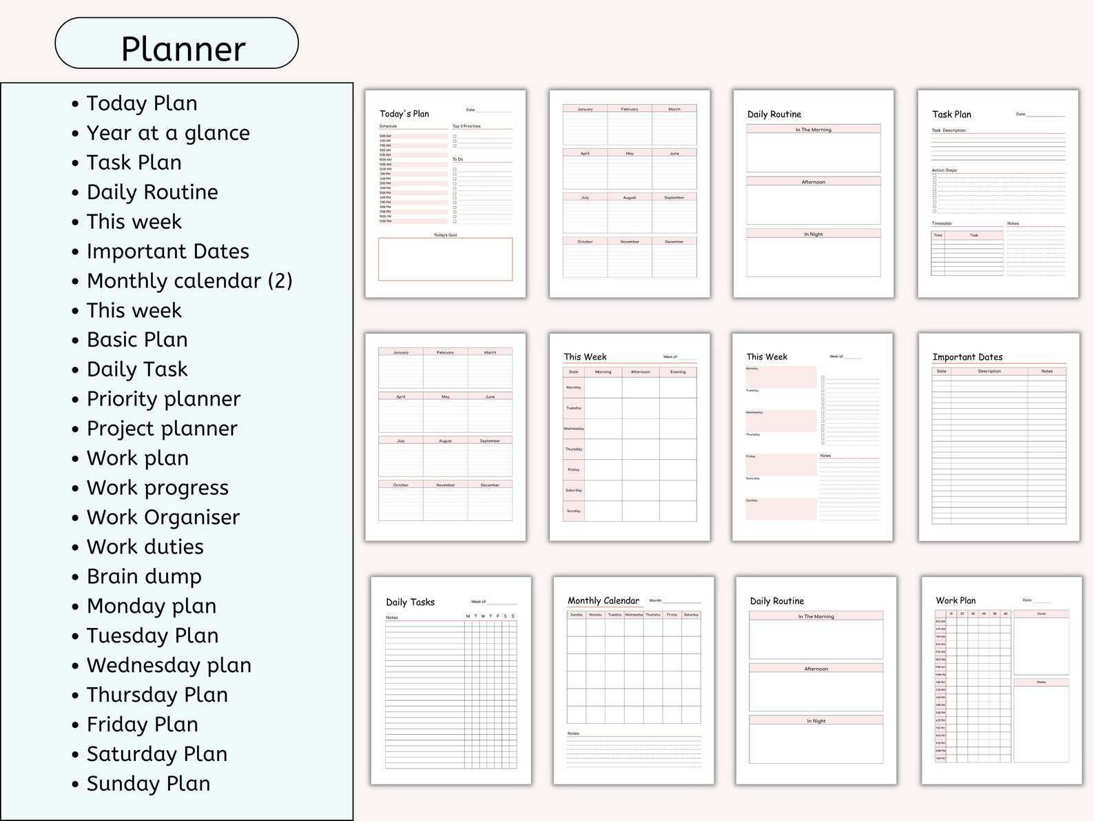EDITABLE ADHD Brain Dump Printable, ADHD Daily Planner, Priority Matrix ...
