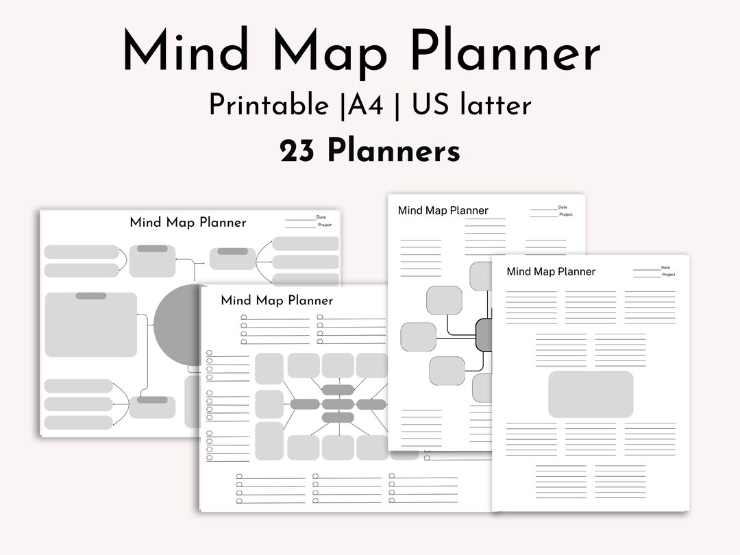 Mind Map Template Printable, Mind Map Planner, Editable Brain Dump ...
