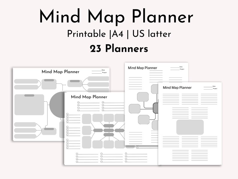 Mind Map Template Printable, Mind Map Planner, Editable Brain Dump ...