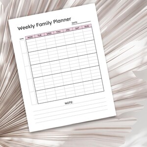 Weekly Family Planner Printable, Family Organizer, Family Daily Planner ...