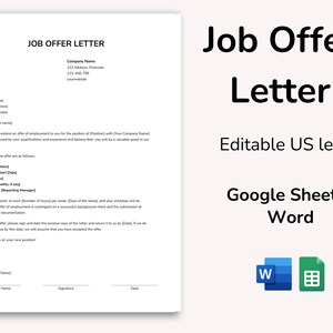 Professional Offer Letter MS Word Template, Employment Offer Letter ...