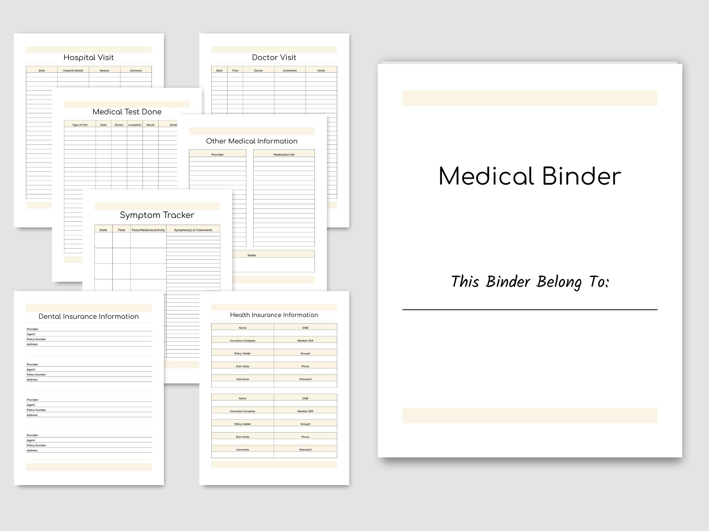 Medical Binder Printable, Medical Log, Medical Planner Bundle, Medical ...