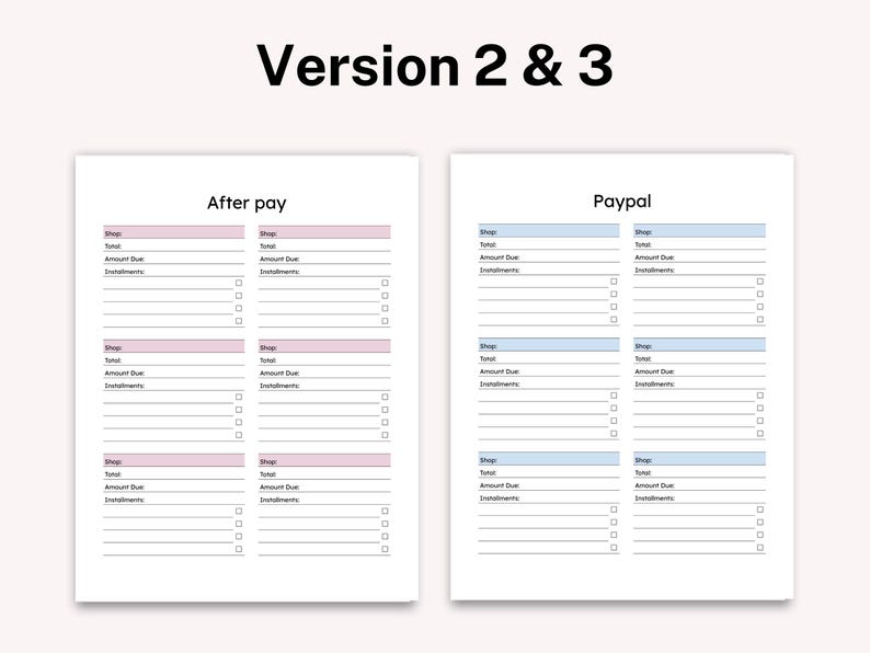 Afterpay Tracker Printable, Buy Now Pay Later Tracker, Afterpay Finance ...