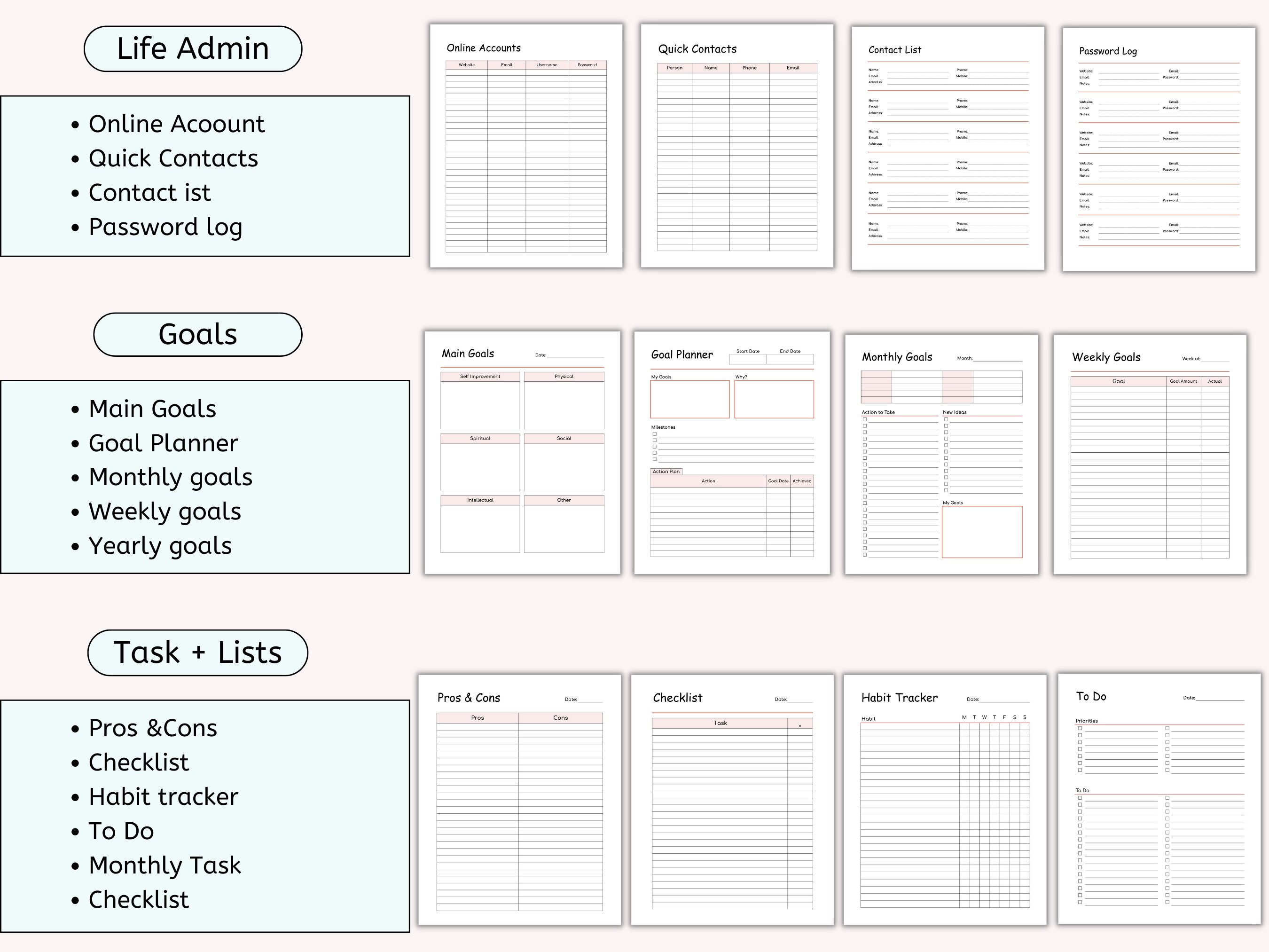 EDITABLE ADHD Brain Dump Printable, ADHD Daily Planner, Priority Matrix ...