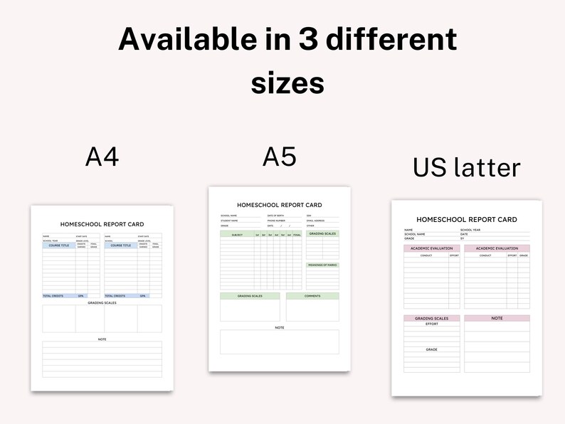 Report Card Editable & Printable, Homeschool Report Sheet, Homeschool Report Card, Academic ...
