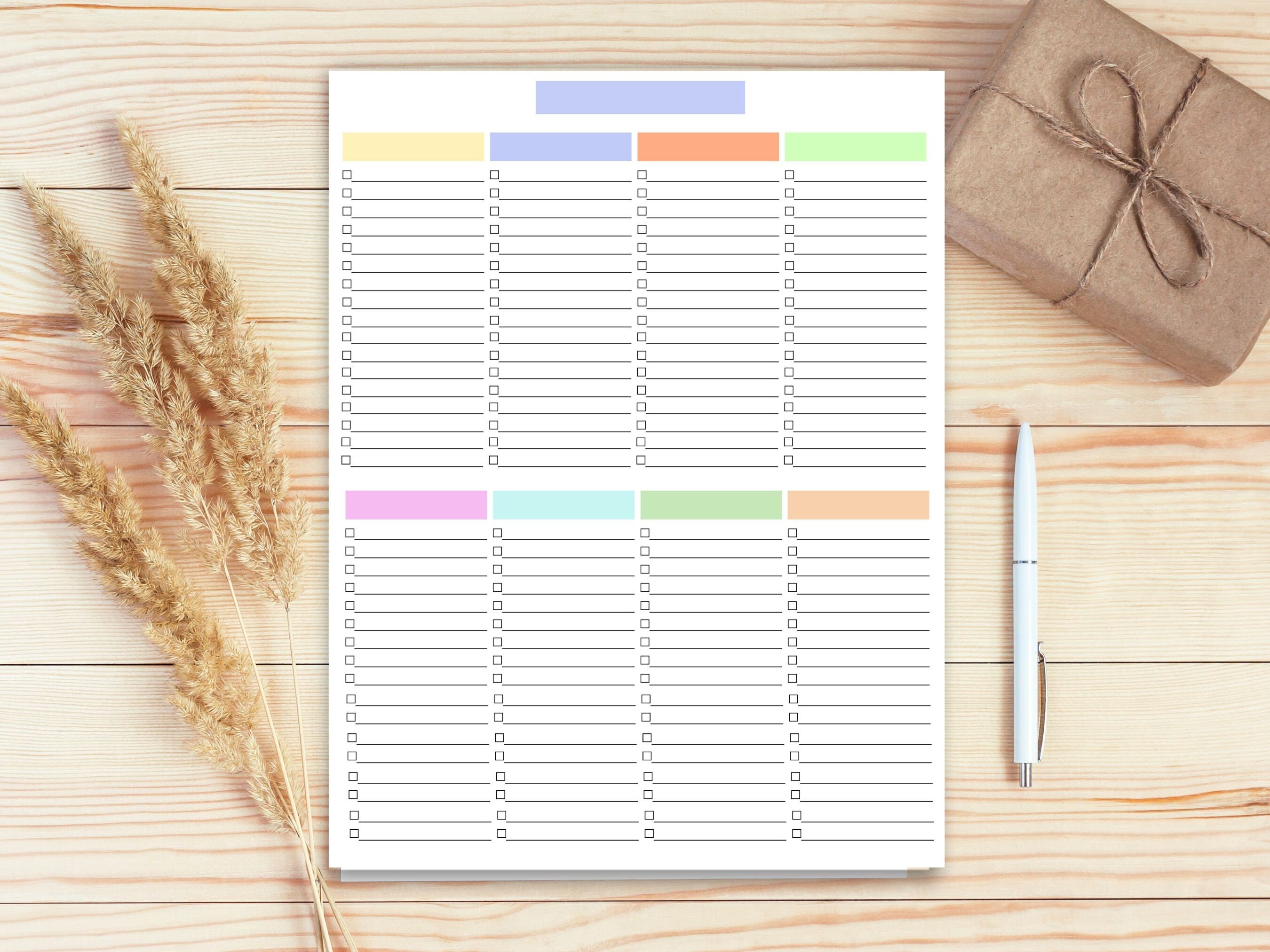 Master Task List Printable, Blank Checklist Template, Master to Do List ...
