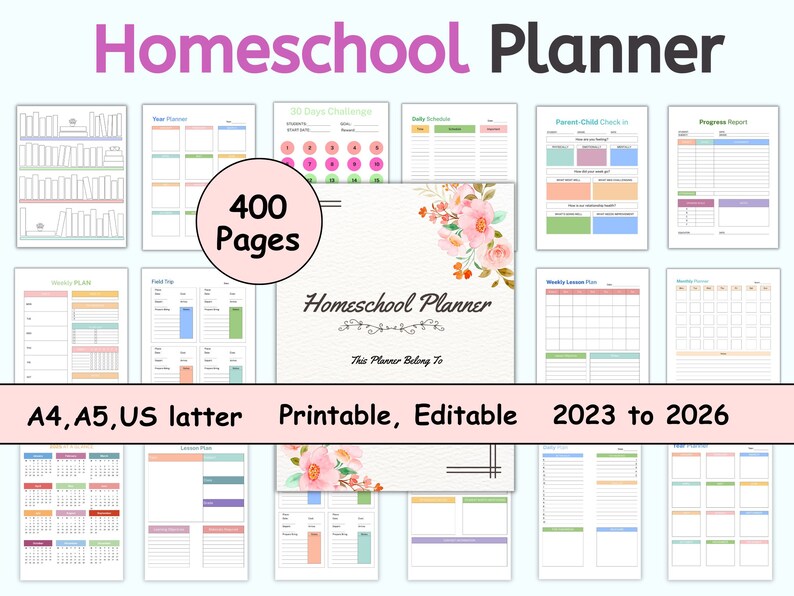HOMESCHOOL Planner Printable, Home School Teacher, Homeschool Lesson ...