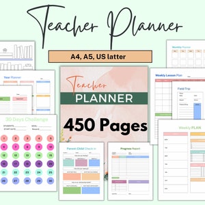 Teacher Planner 2024-2025, Spiral Teacher Planner, Lesson Plans ...
