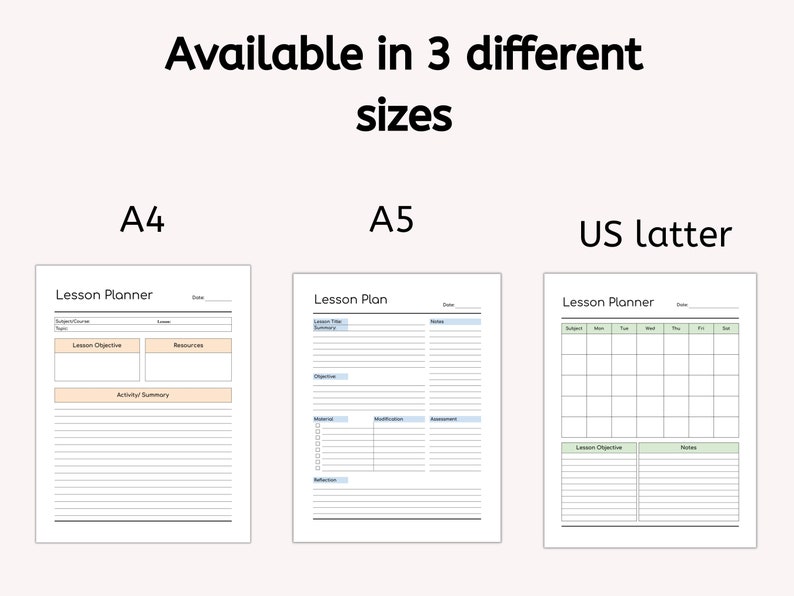 Editable LESSON Plan Template, Lesson Planner Printable, Homeschool ...