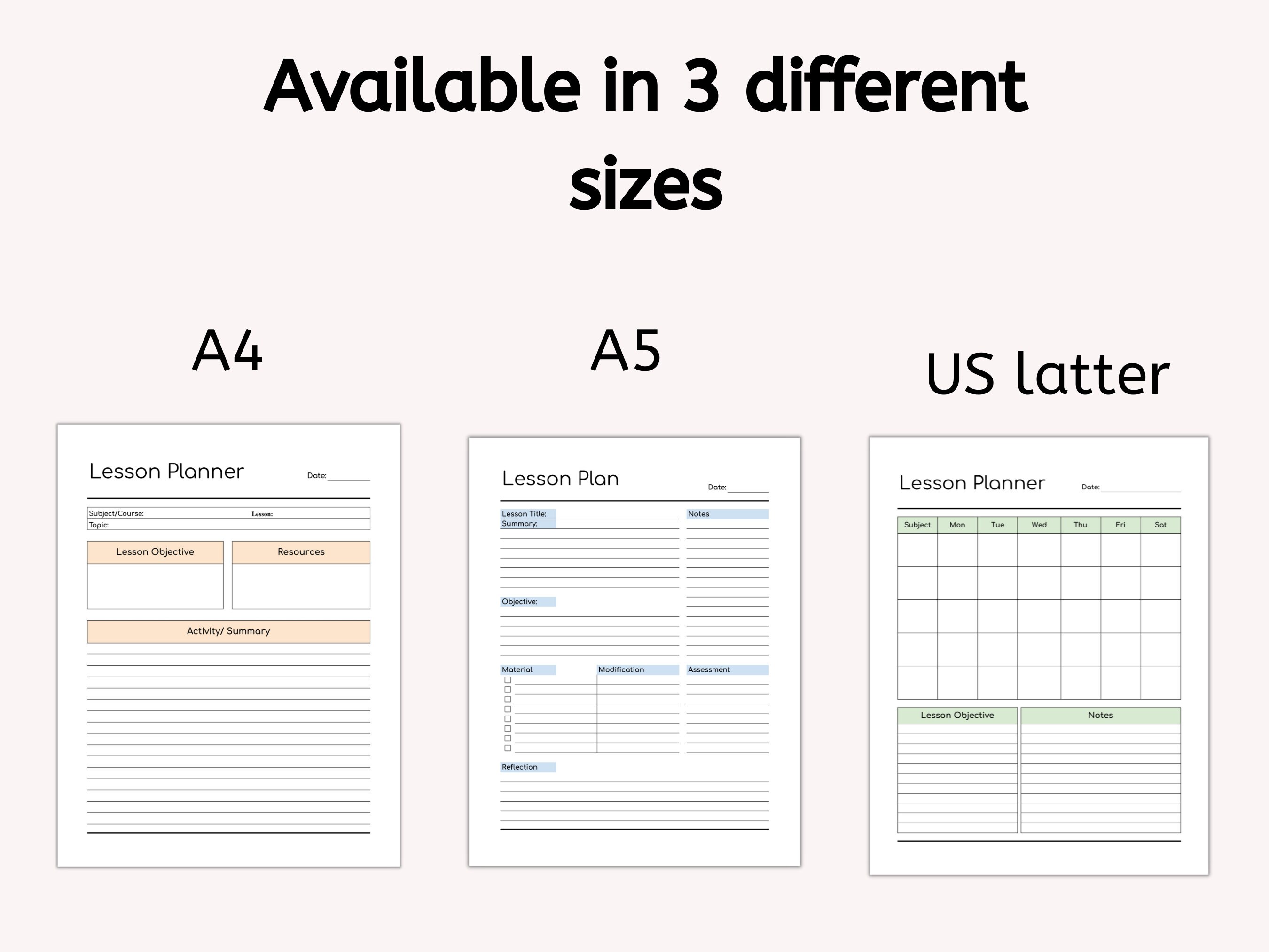 Editable LESSON Plan Template, Lesson Planner Printable, Homeschool ...