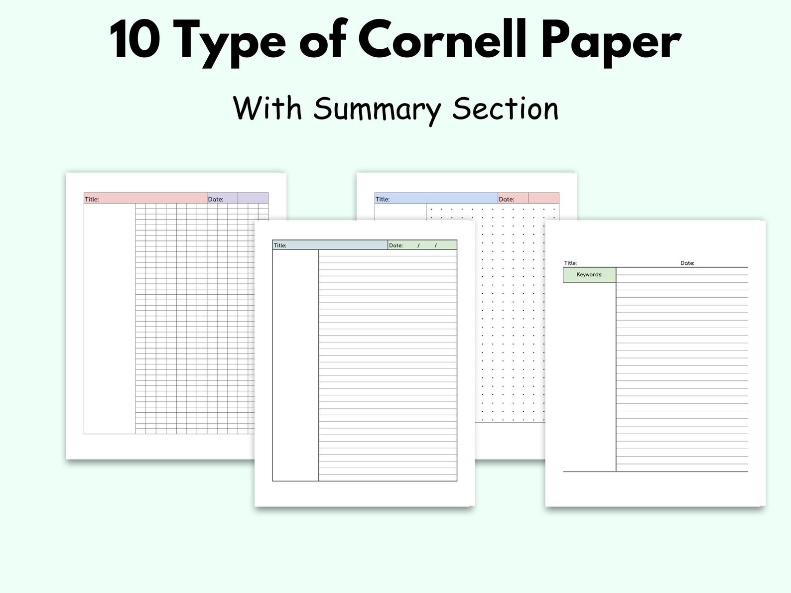 Cornell Notes Templates Bundle, Cornell Notes Method, Student Note ...