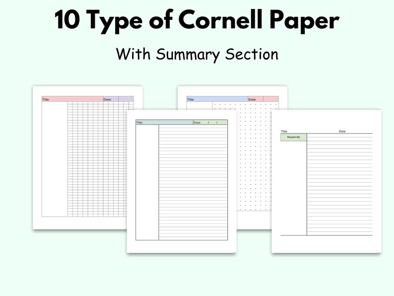 Cornell Notes Templates Bundle, Cornell Notes Method, Student Note ...