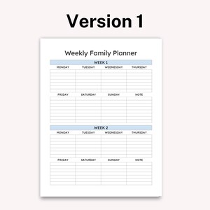 Weekly Family Planner Printable, Family Organizer, Family Daily Planner ...