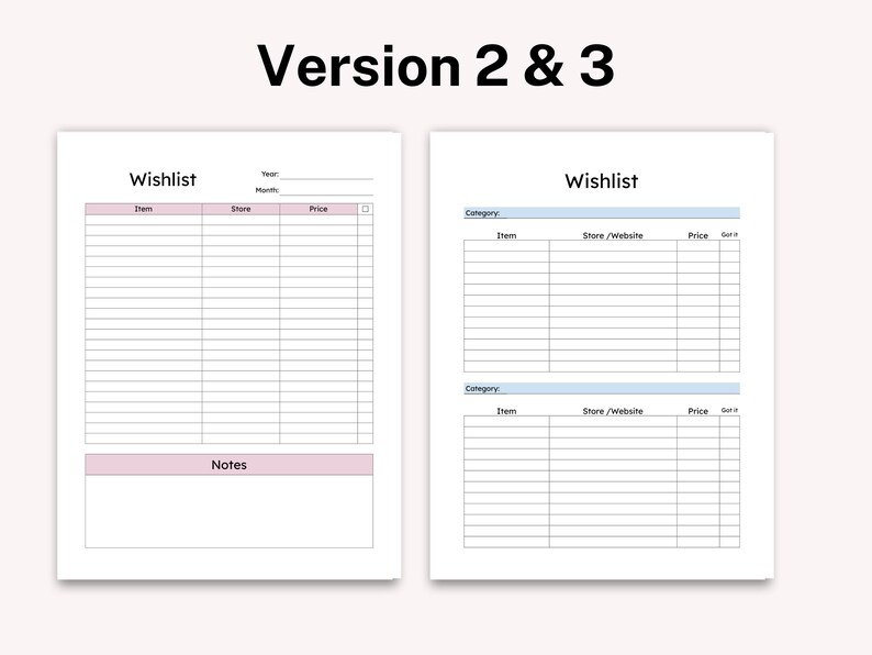 Master Wishlist Tracker Printable, Holiday Wishlist Templates, Online ...