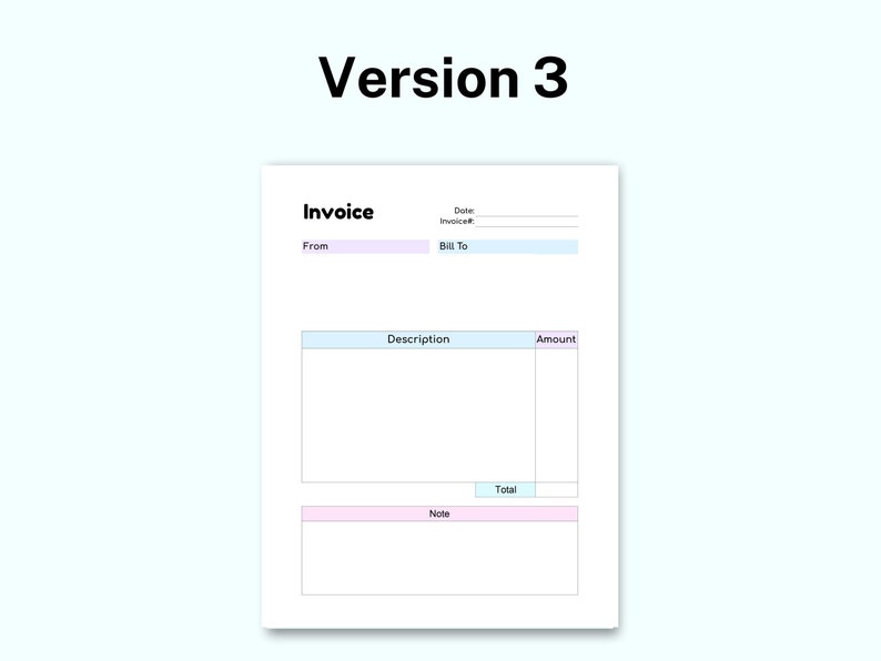 Service Invoice Template, Editable Simple Invoice Form, Small Business ...