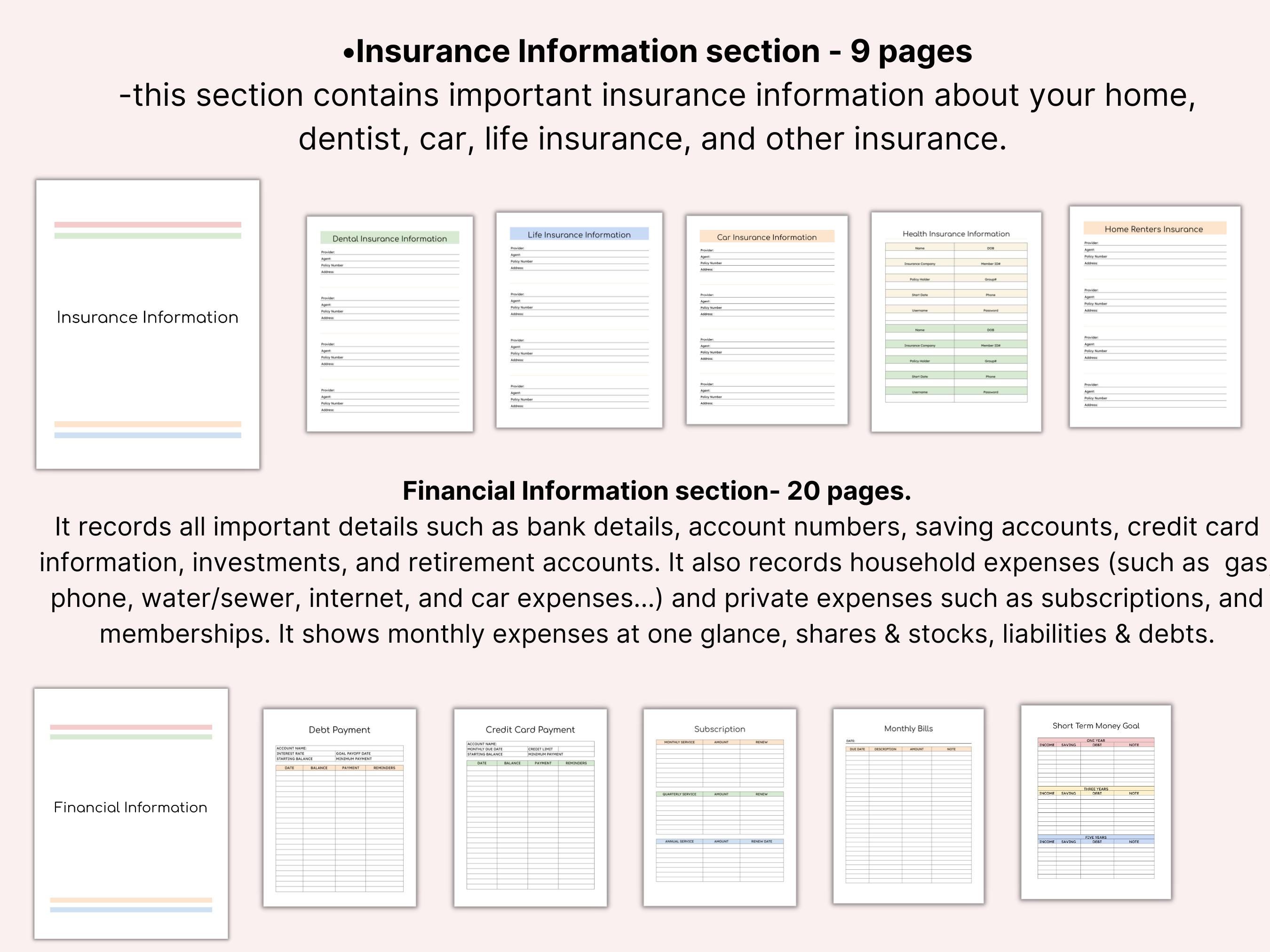 Detailed Emergency Binder, Emergency Checklist, Emergency Plan ...