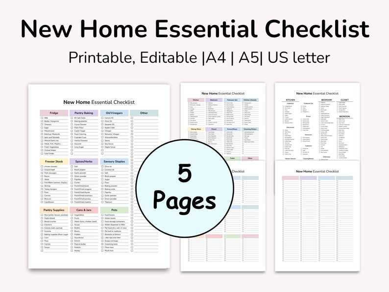 New Home Checklist, Moving Planner Printable, New Home Planner, New ...