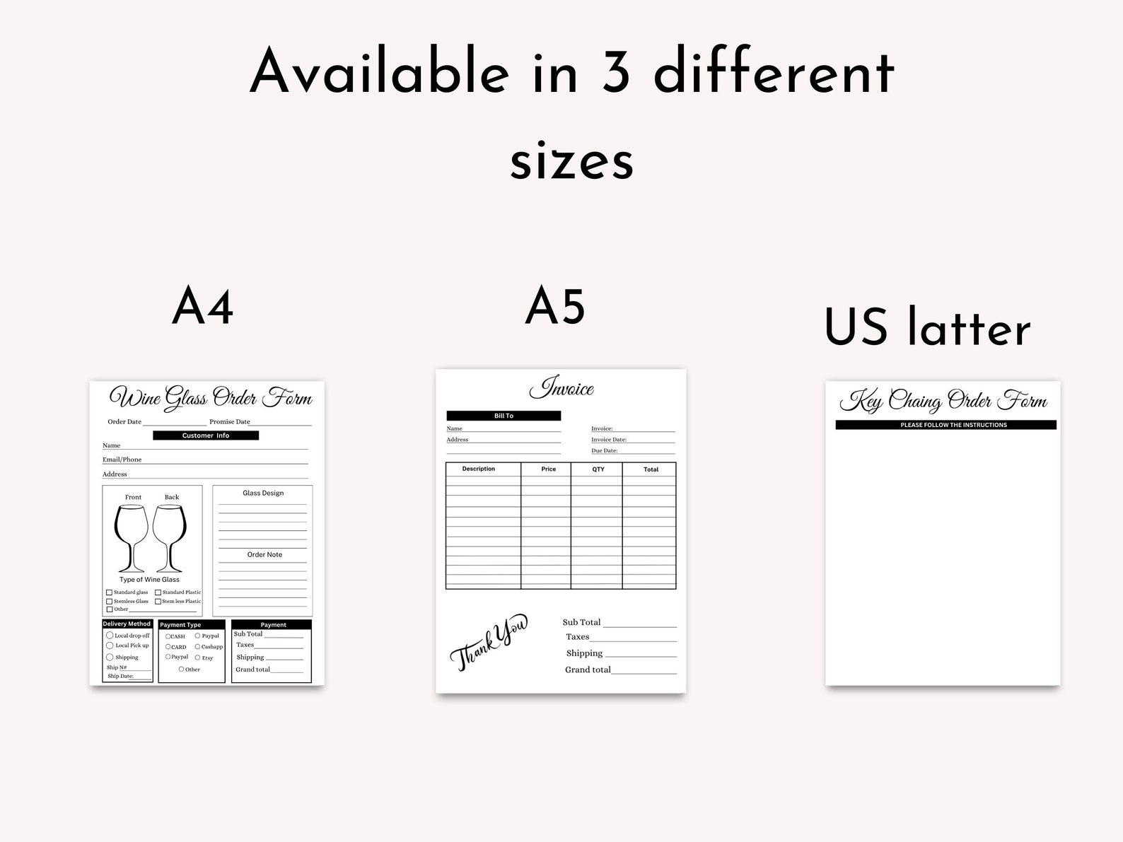 Fillable Order Forms Templates, Small Business Forms for Crafters ...
