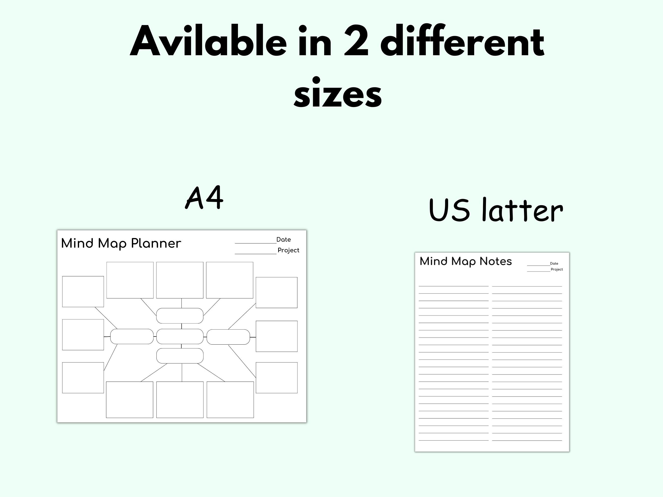 Mind Map Template, Concept Map Planner, Idea Map, Brain Dump Printable ...