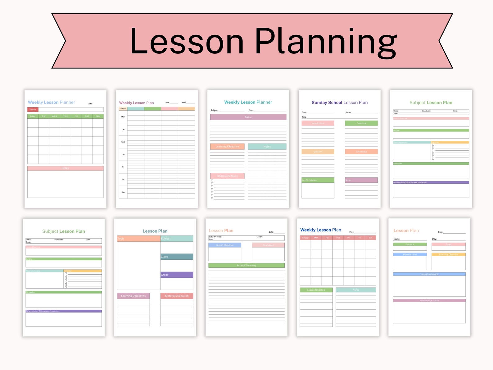 2024-2025 Teacher Planner Printable, Spiral Teacher Planner, Lesson ...