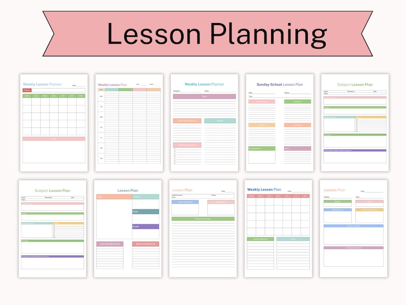 2024-2025 Teacher Planner Printable, Spiral Teacher Planner, Lesson ...