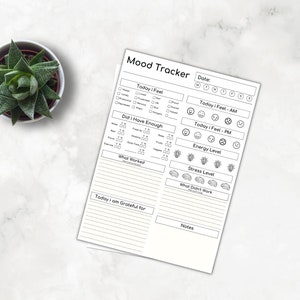 Daily Mood Tracker Journal Template, Daily Mood Tracker Printable ...