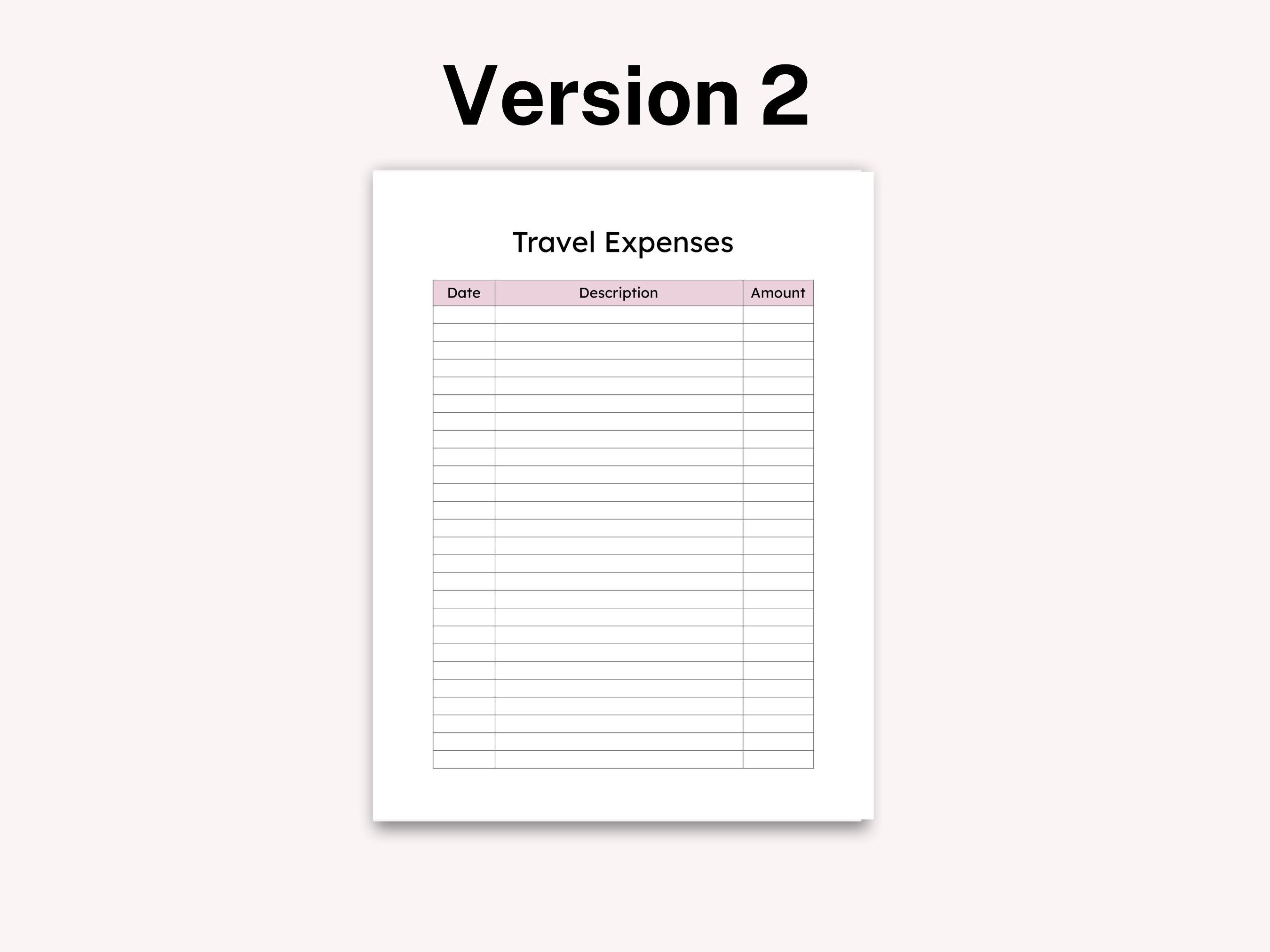 Printable Daily Travel Expenses Checklist, Trip Expenses, Vacation ...