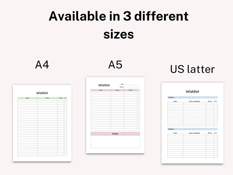 Master Wishlist Tracker Printable, Holiday Wishlist Templates, Online ...