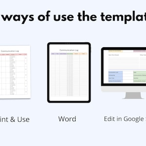 Communication Log Printable, Parent Communication Log, Call Log ...