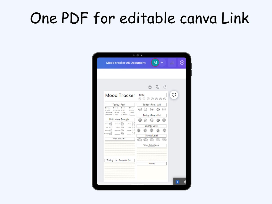 Daily Mood Tracker Journal Template, Daily Mood Tracker Printable ...