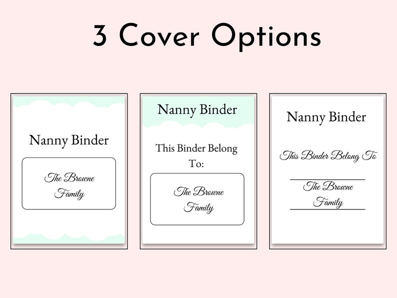 NANNY Binder Printable, Nanny Planner Template Bundle, Nanny Contract ...
