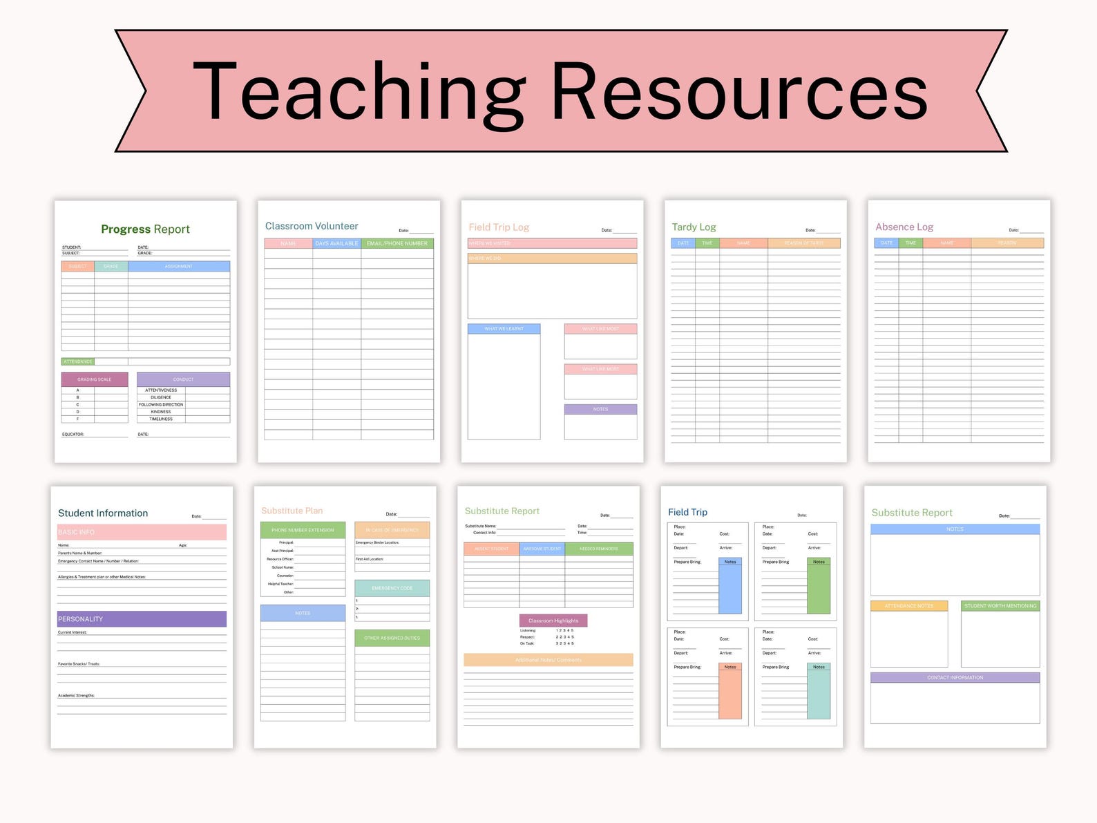 2024-2025 Teacher Planner Printable, Spiral Teacher Planner, Lesson ...