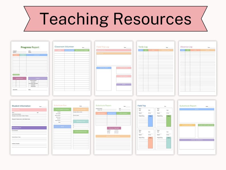 2024-2025 Teacher Planner Printable, Spiral Teacher Planner, Lesson ...