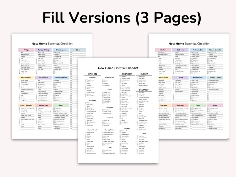 New Home Checklist, Moving Planner Printable, New Home Planner, New ...