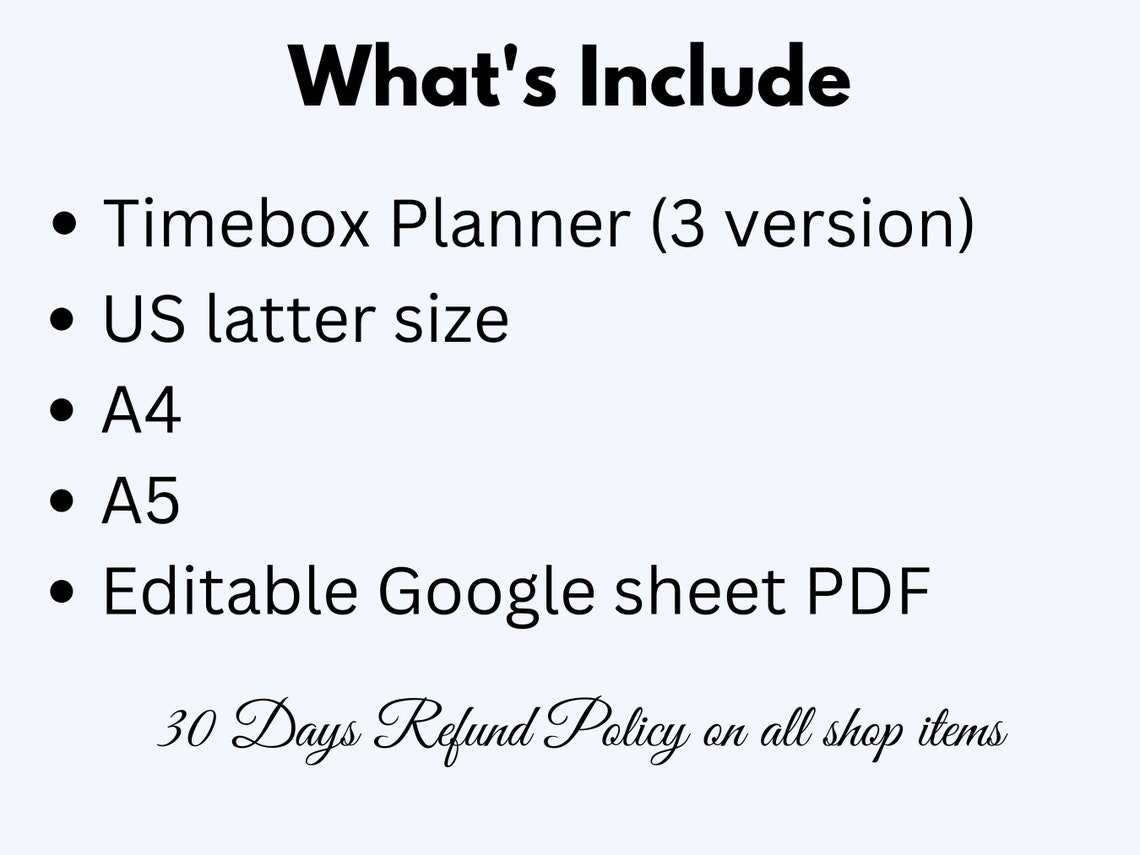 Timebox Planner Printable, Time Boxing Template, Time Tracker Editable ...