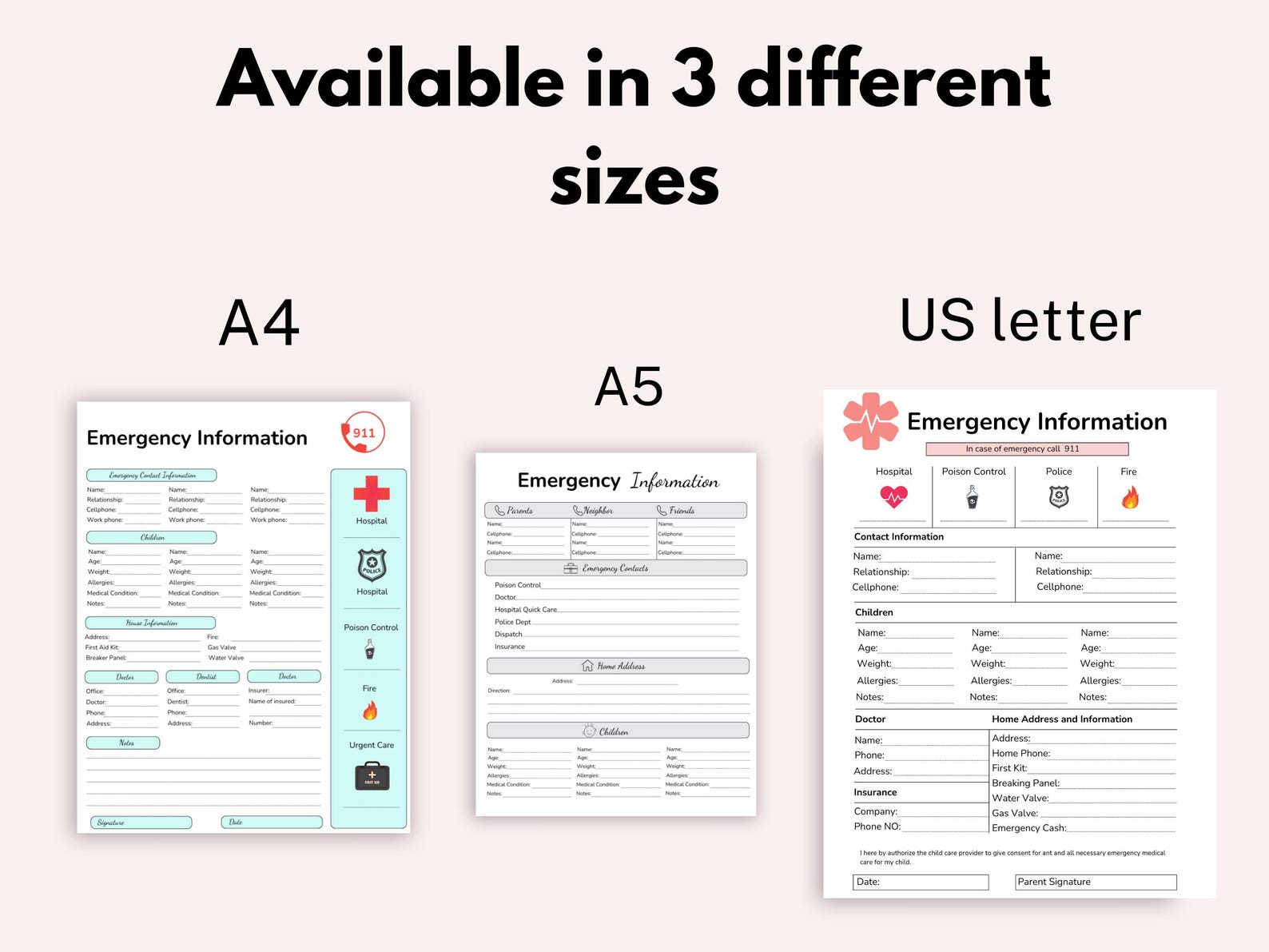 Medical Information Template, Medical Binder, Emergency Binder, Day ...