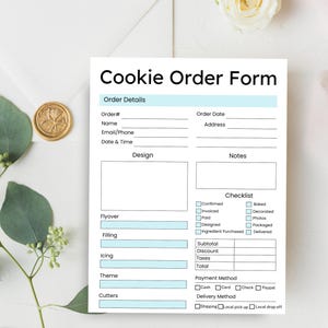 Cookie Order Form, Bakery Order Form, Cake Order Form, Cookies Order ...