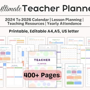2024-2025 Teacher Planner Printable, Spiral Teacher Planner, Lesson ...