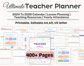 Teacher Planner 2024-2025, Spiral Teacher Planner, Lesson Plans ...