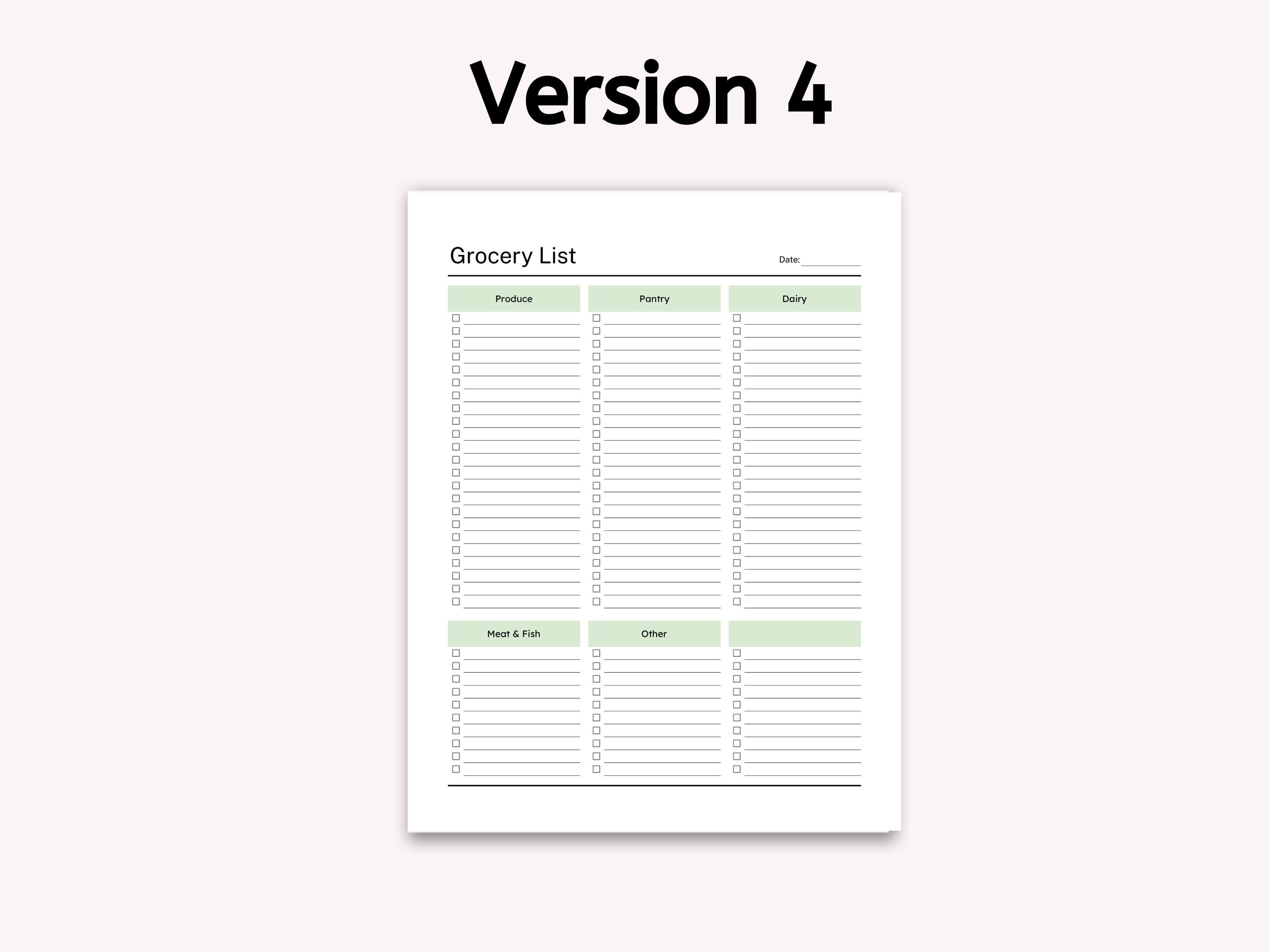Editable Grocery Master List-grocery Planner-grocery Checklist, Master ...